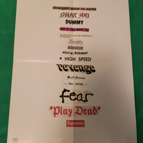 Supreme | Art | Supreme Play Dead Two Sided Poster | Poshmark